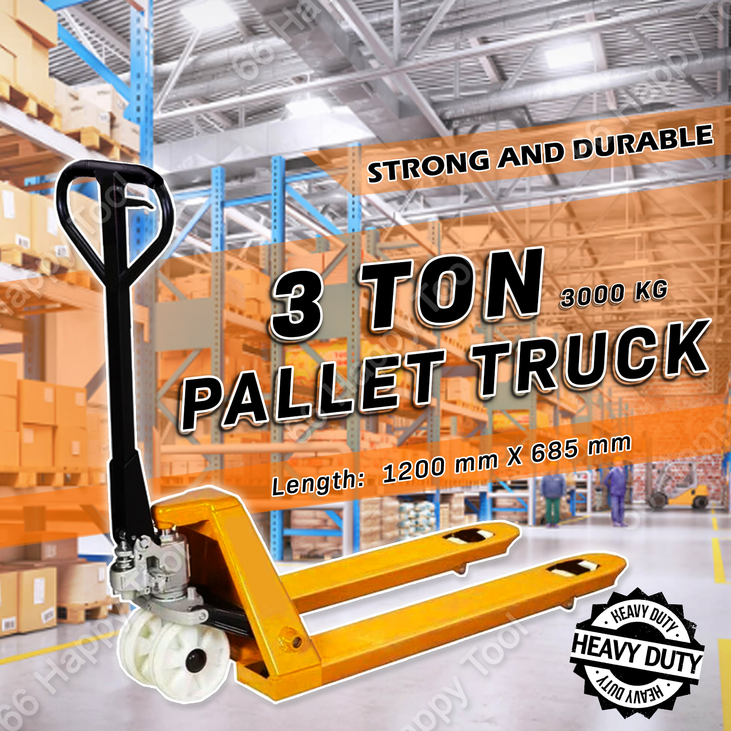 3000kg / 3 Ton Hand Pallet Truck Heavy Duty Manual Hydraulic Jack ...