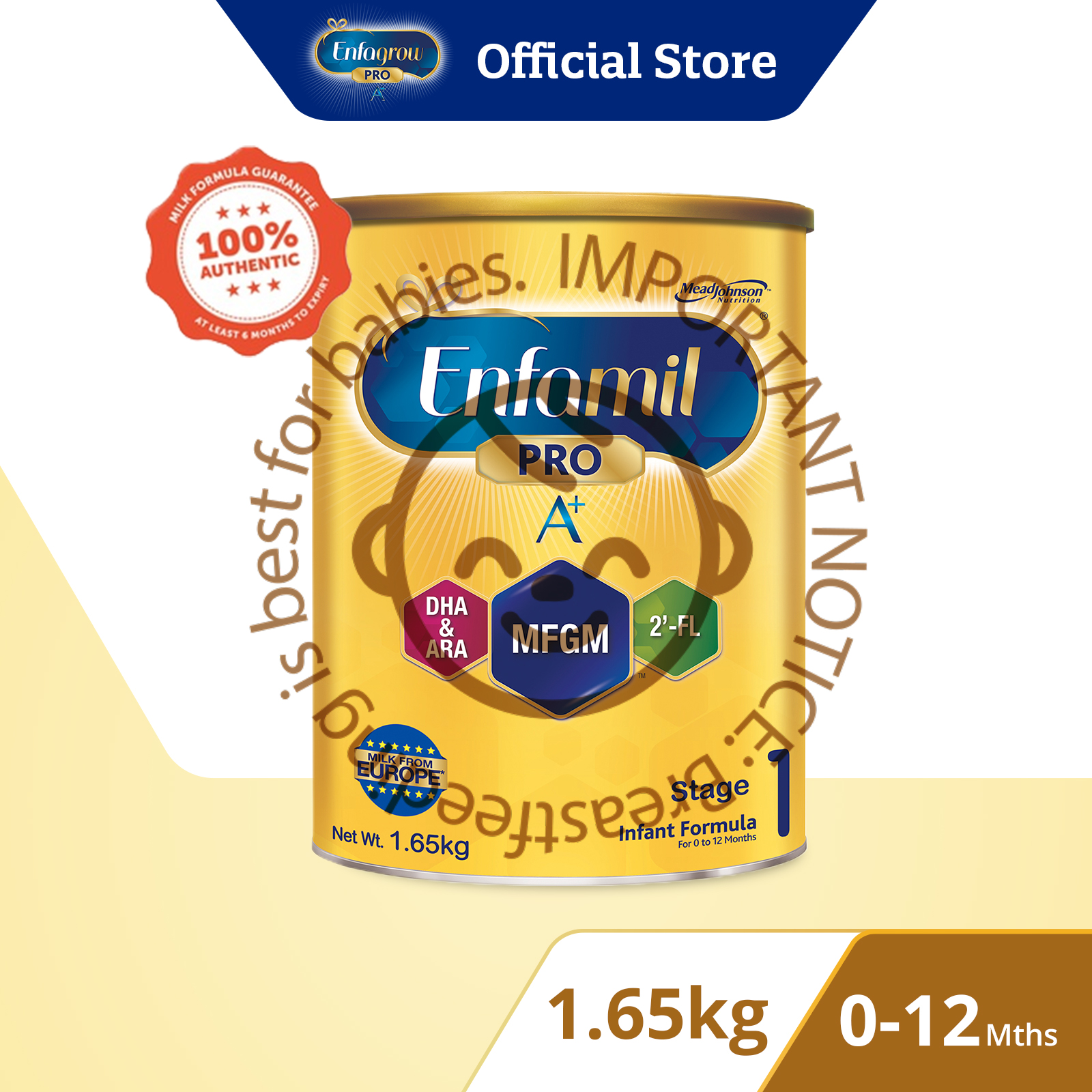 Enfamil PRO A+ Stage 1 Infant Formula Baby Milk Powder 360DHA+ (0-12M ...
