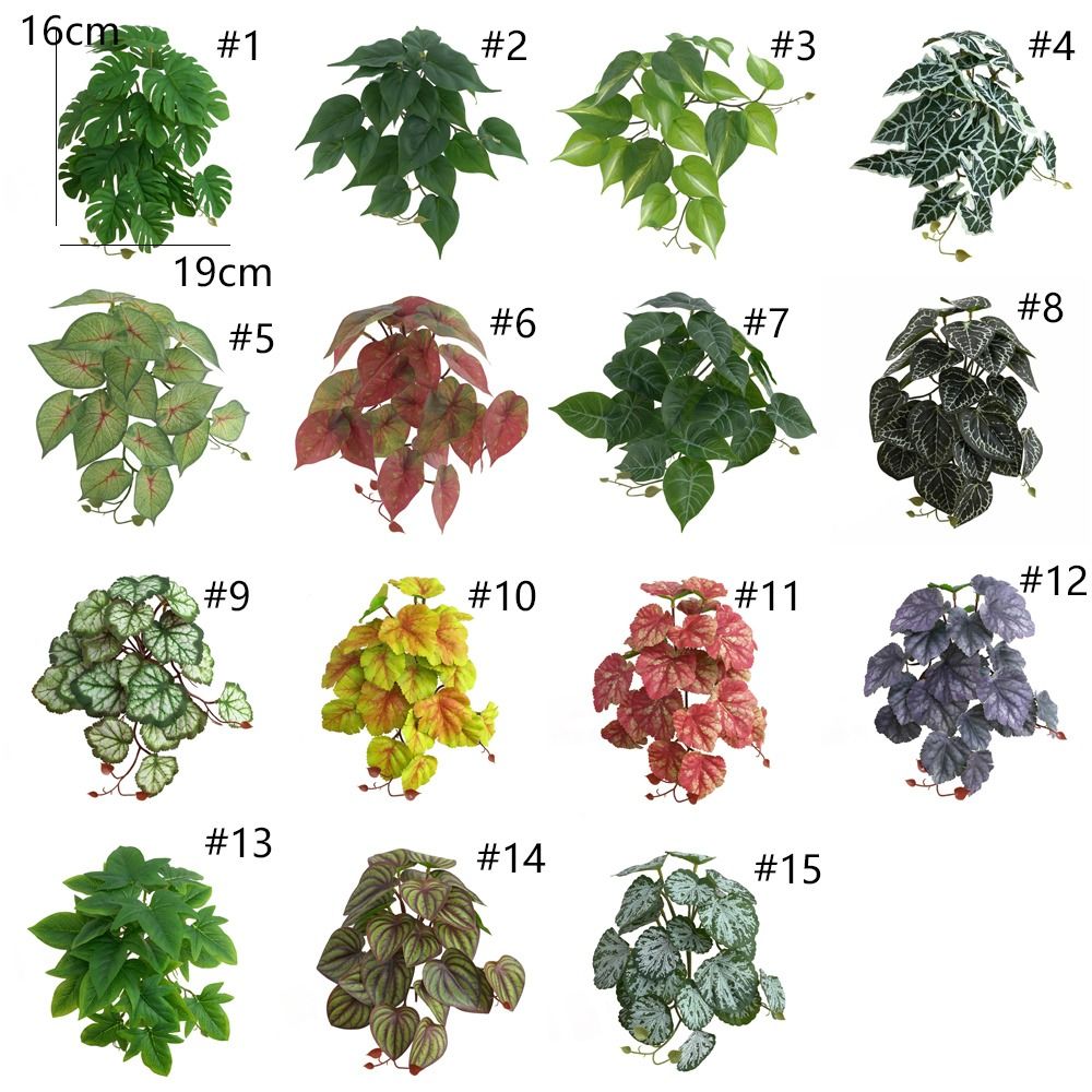 23 Leaves Artificial Green Leaves Tropical Real Touch Silk Turtle Back ...