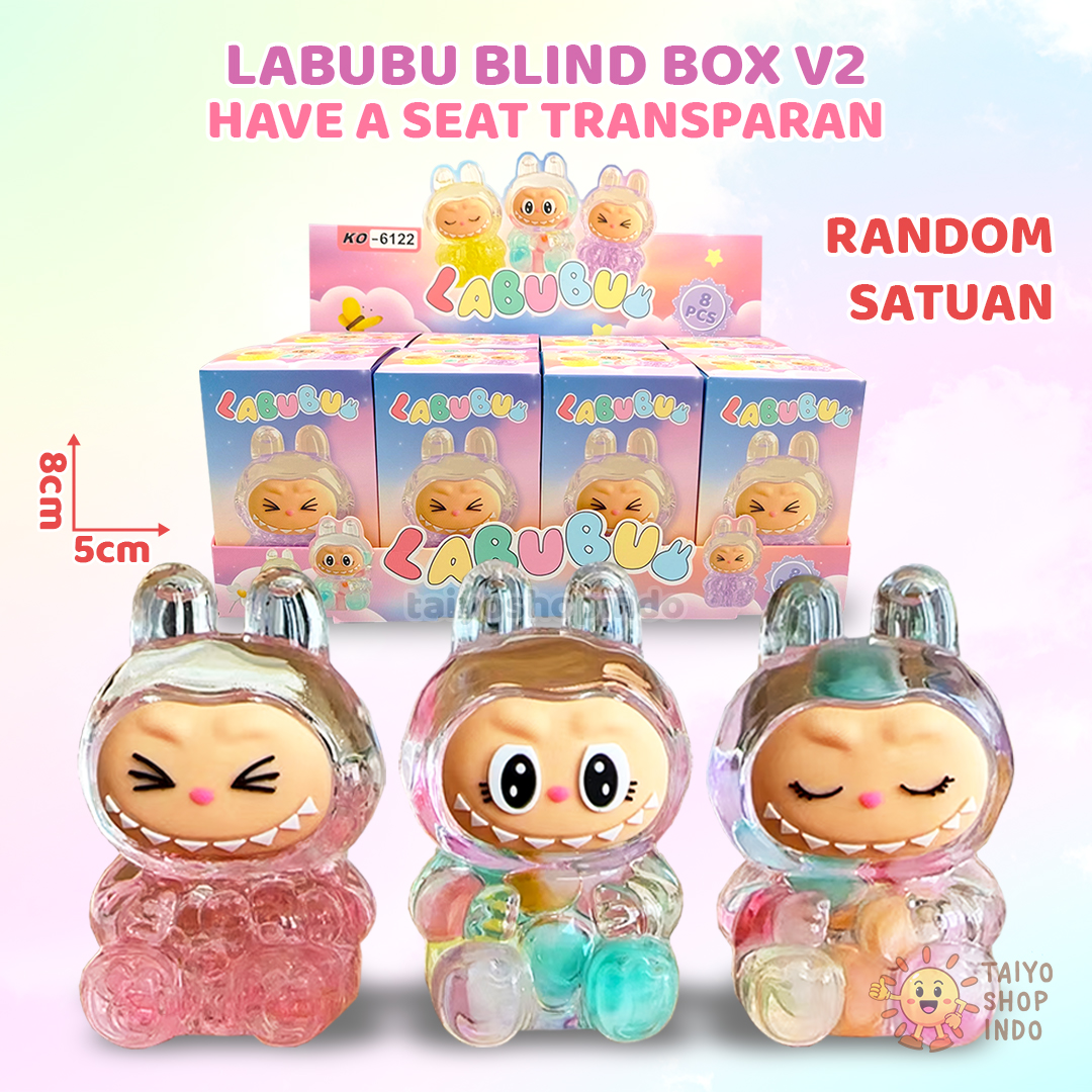 TAIYO Labubu Figure Blind Box V2 Have A Seat Transparent Plastik Figur ...