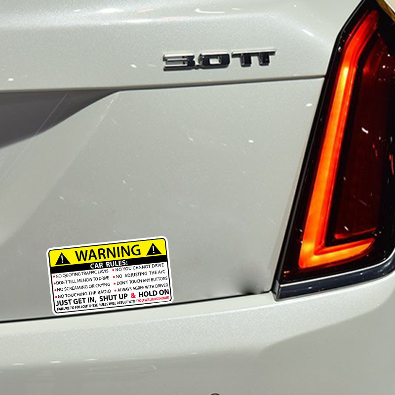 Car Safety Rules Decal Pvc Auto Sticker Car Sun Visor Dashboard Seat ...