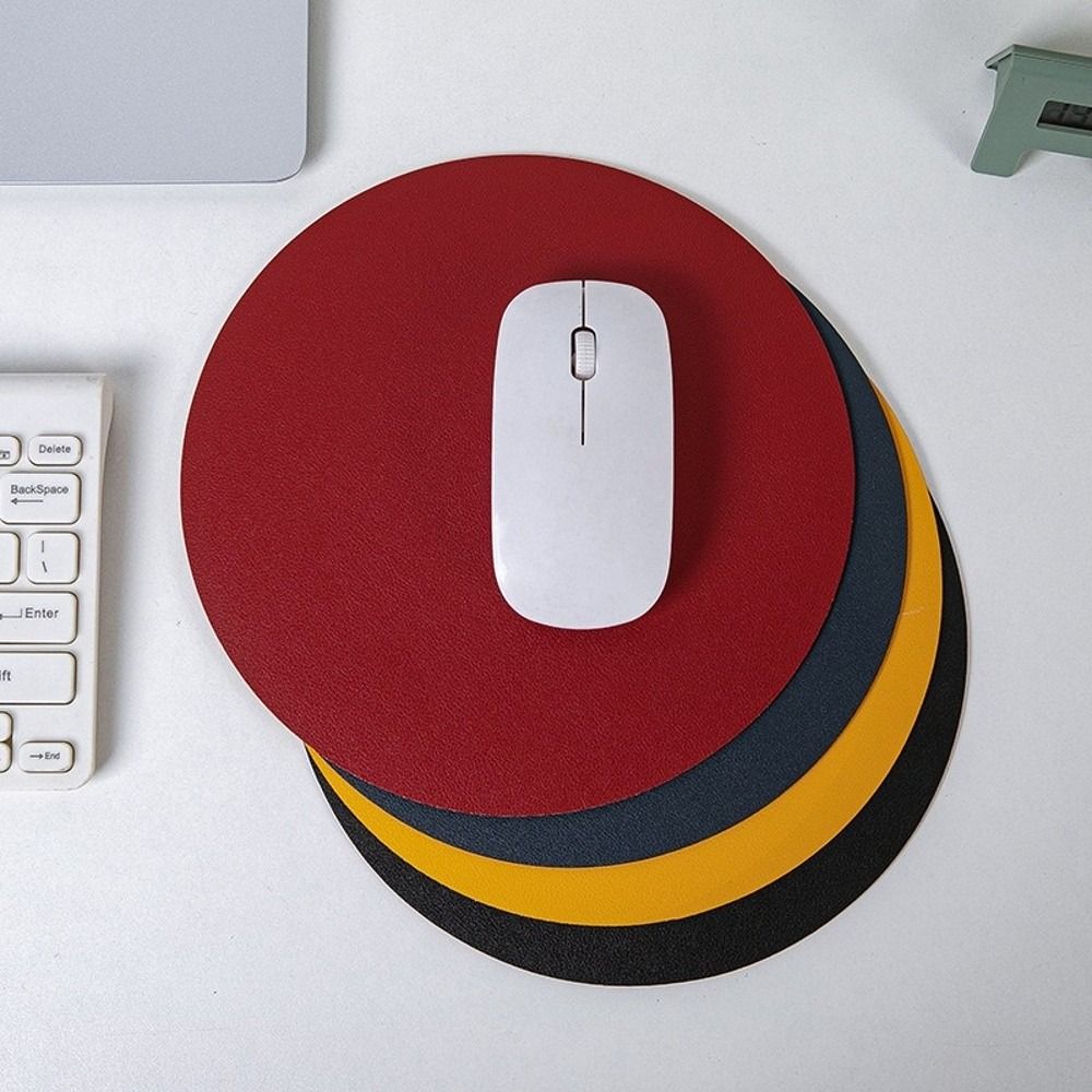 Office Desk Double-side Leather Mouse Pad Solid Color Stain-Resistant ...