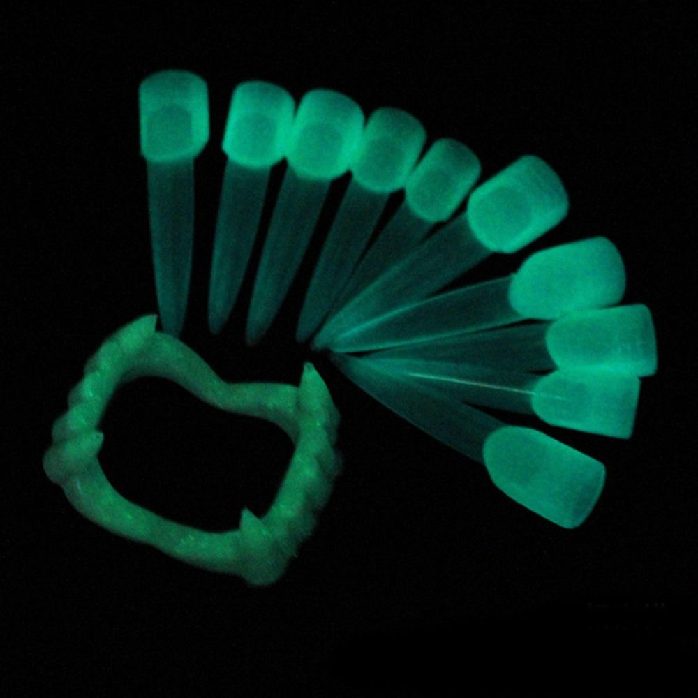 Light Denture Luminous Fake Tooth Glow in Dark Funny Halloween Canine ...
