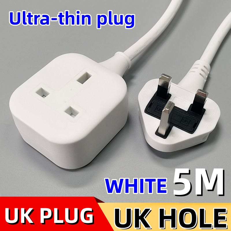 White Black 1 WAY Extension Power Socket Ultra-thin British Standard 1 ...