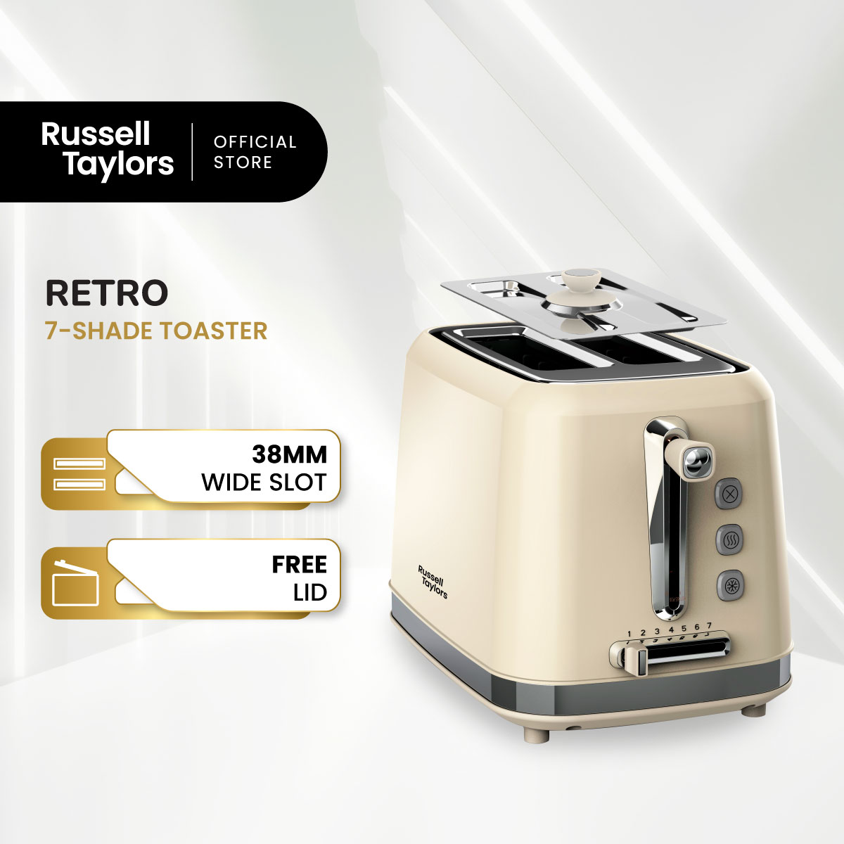 Russell Taylors Retro Toaster RT-10 Cream Color with Lid | Lazada Singapore