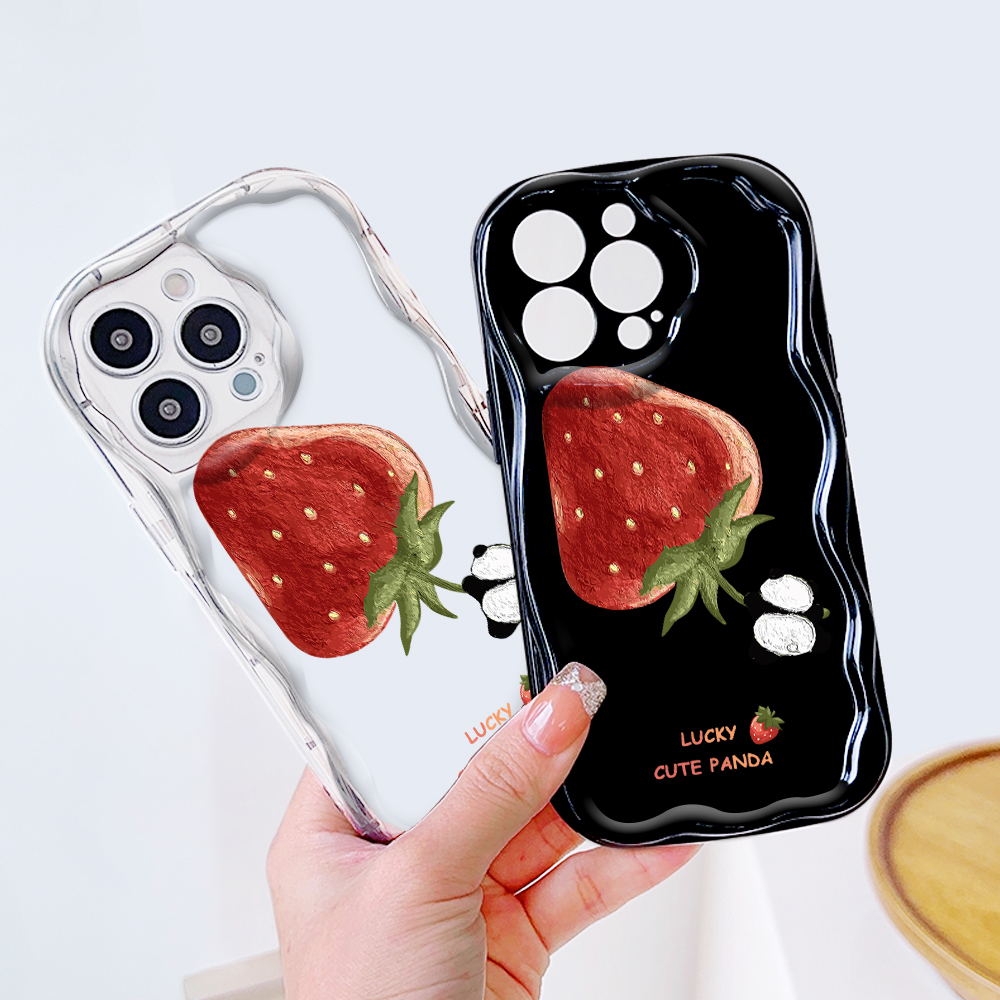 UCUC for OPPO A54 A54 2021 Back Cover Strawberry Panda Cream Texture ...