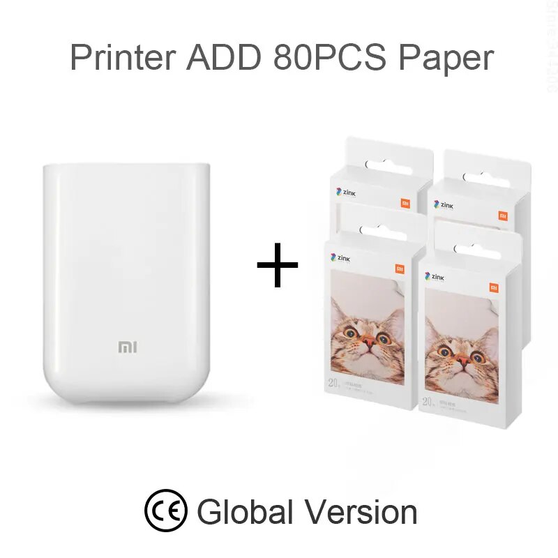 Global Version Portable Photo Mini Printer ZINK Inkless Printing ...