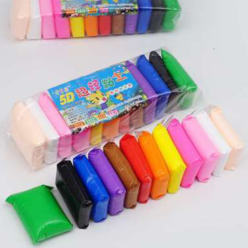 12 Color/set Light Clay Toys Air Dry Polymer Plasticine Modelling Clay ...