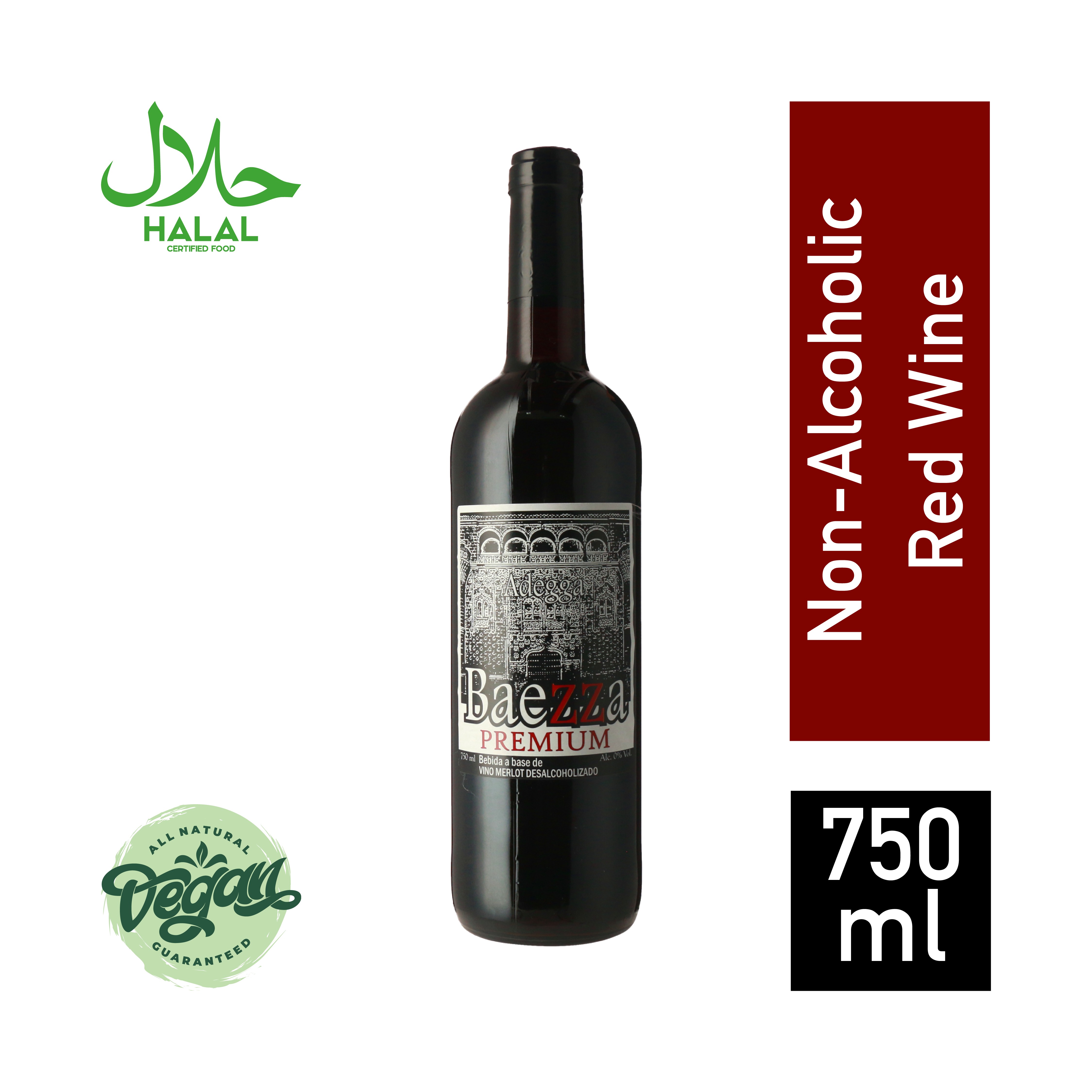 Elivo Adega Baezza Halal-Certified Non Alcoholic Red Wine 750ml ...
