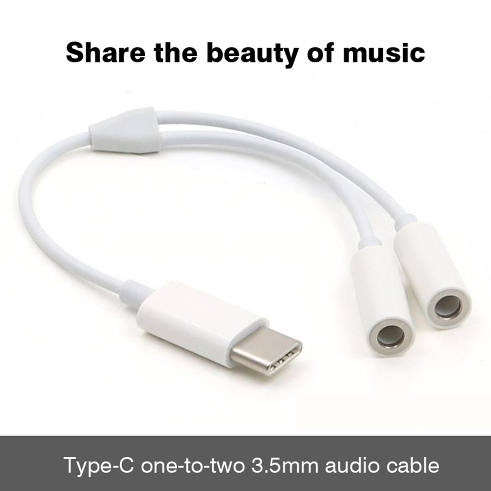 Byscoon USB Type C To double 3.5mm Aux Adapter Type-c 3 5 Jack Audio ...