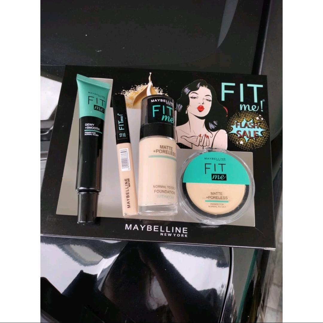 Maybellin Make-up Set 4 in1 Box Ungu - Bedak + Foundation + Primer ...