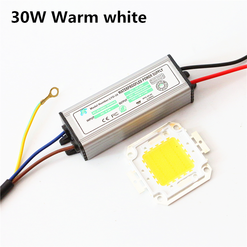 【I was hyLed uL】1Set Real Watt 10W 20W 30W 50W 100W High Power COB LED Lamp Chip Bulb with LED ...