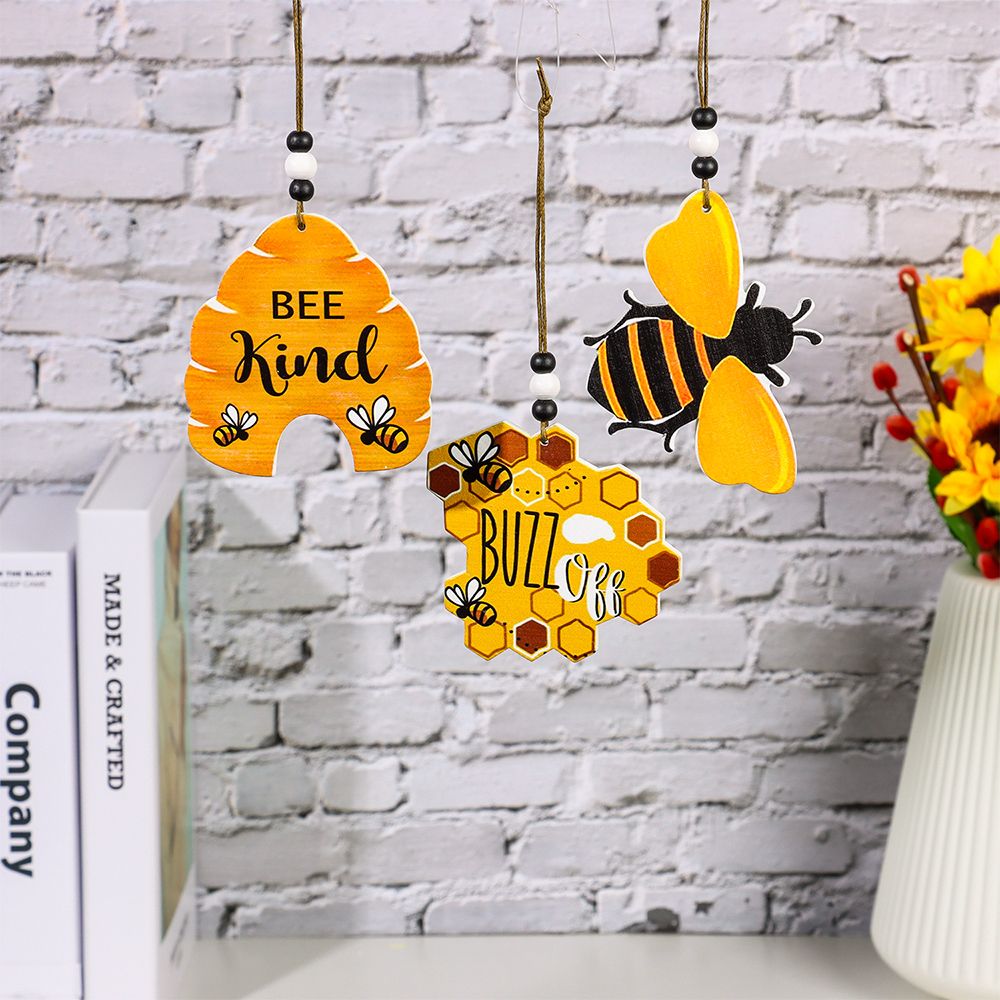 VI3W Garden Wooden Home Decor Ornament Crafts Bee Sign Bee Art ...