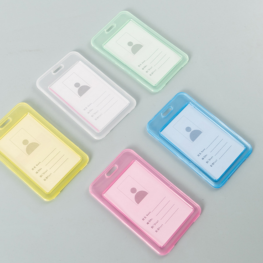 EB Transparent ID Card Holder Candy Colored Double-sided PP Card Holder ...