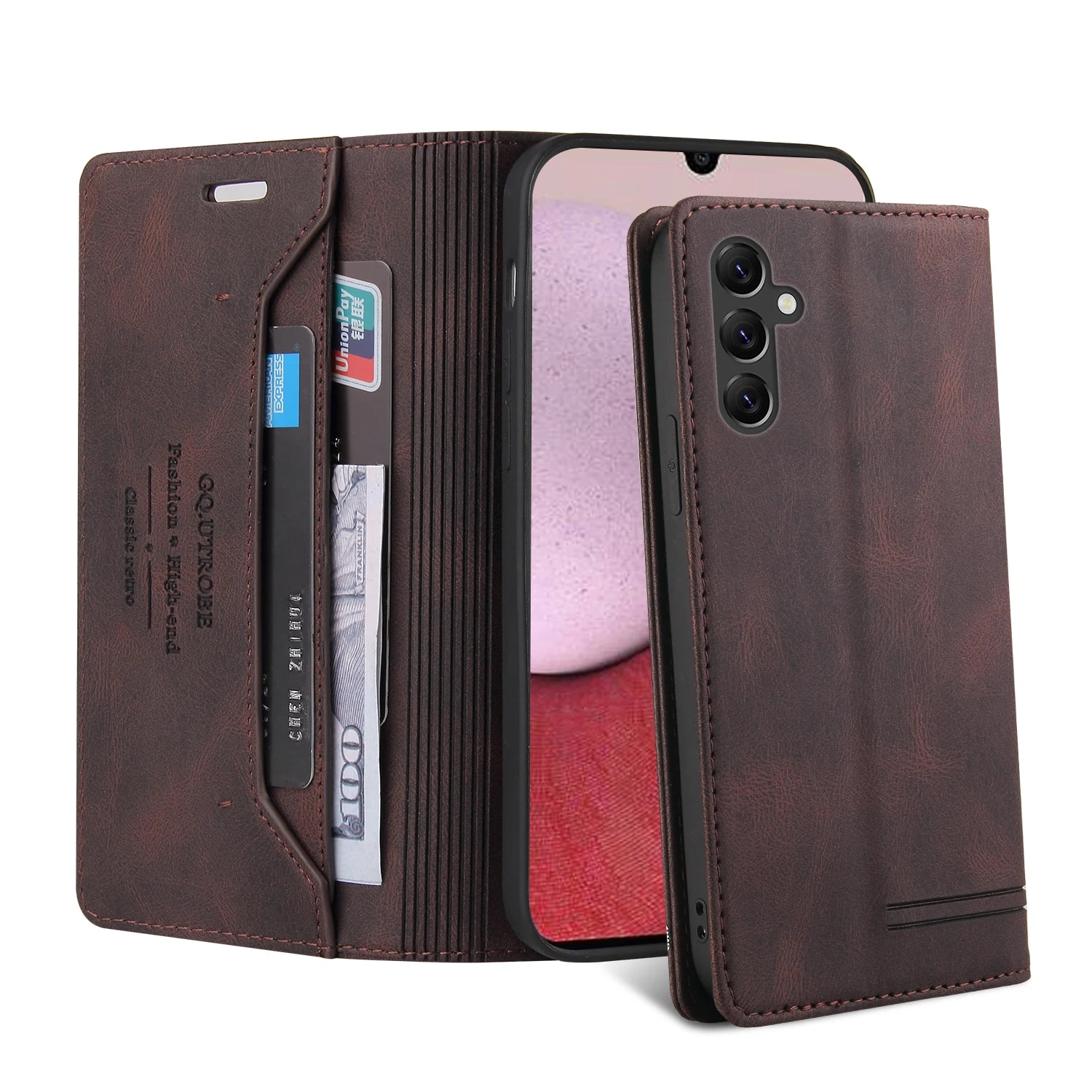 Leather Case For Samsung A14 A34 A54 A13 A33 A53 A23 A04S A52 A72 A73 Anti-thef RFID Flip Cover ...