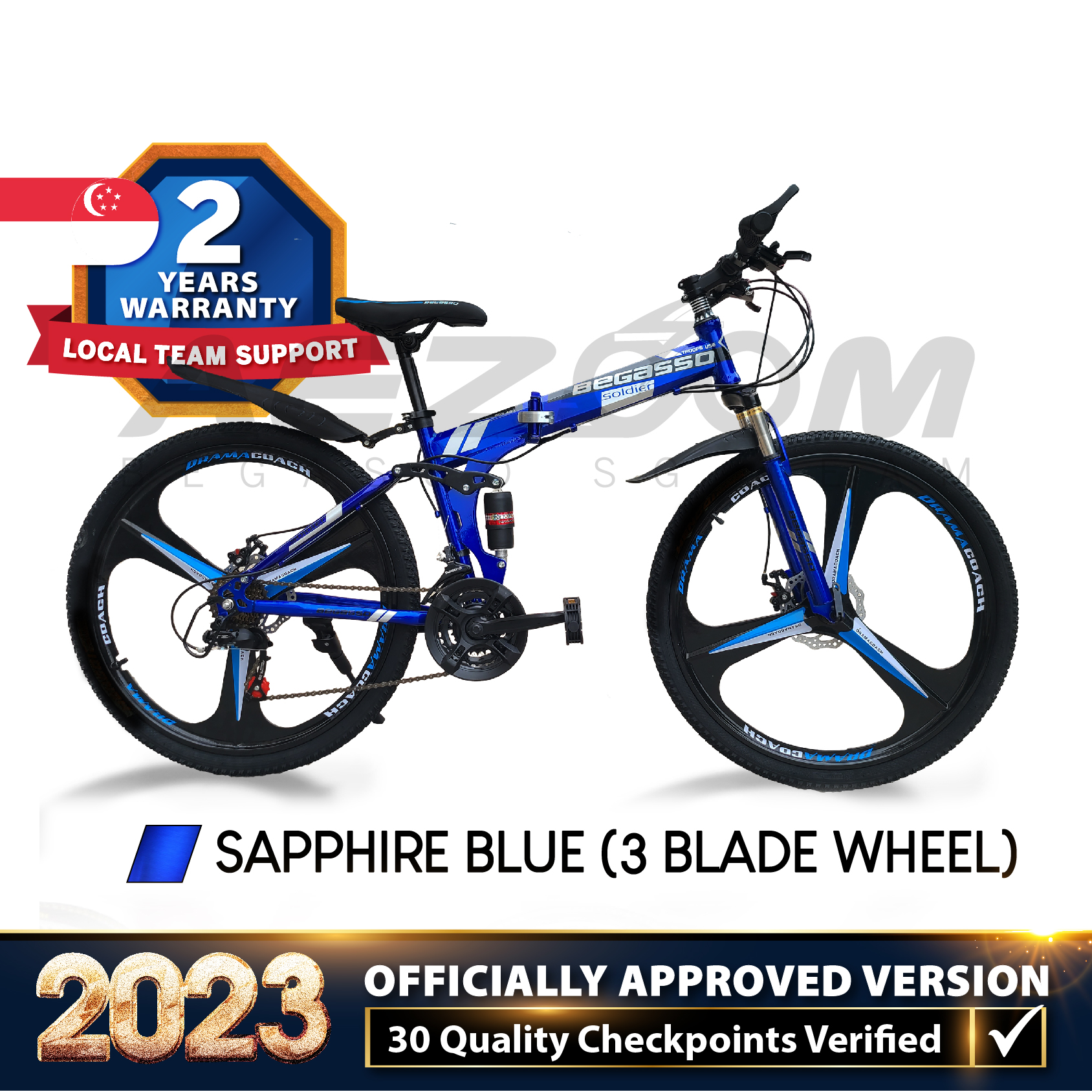 [🇸🇬 OFFICIAL STORE] Begasso Foldable Mountain Bicycle with Disc Brake ...