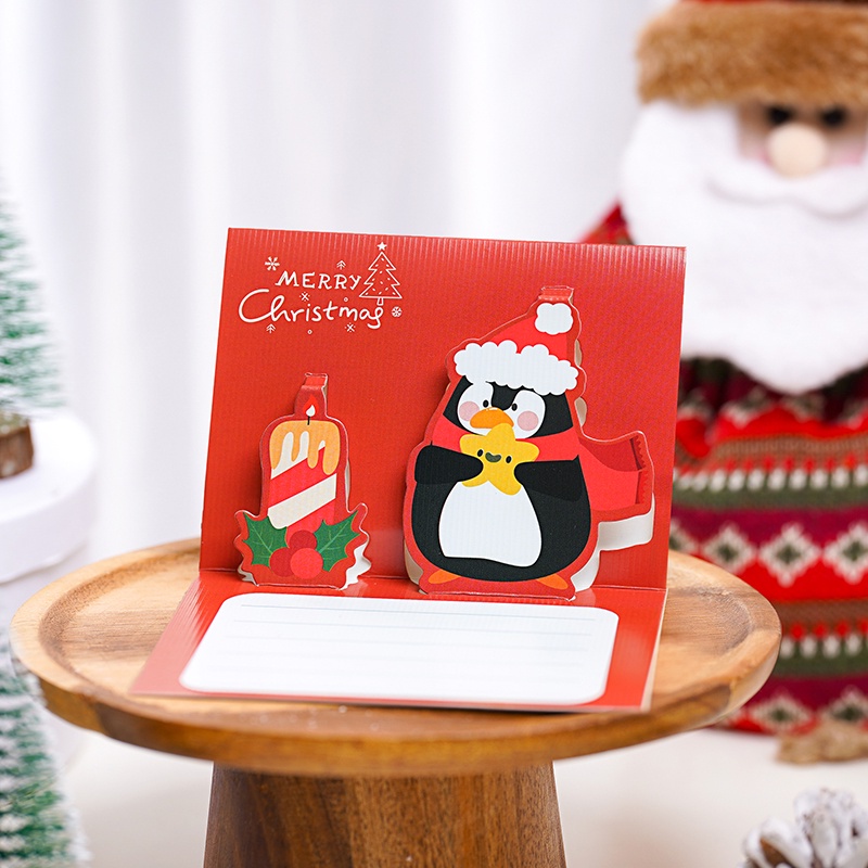 【ZOSR】Lovely Cartoon Pop Up Christmas Greeting Card with Envelope 3D X ...