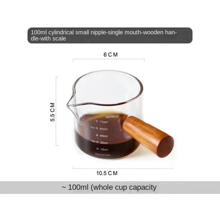 【YIJIA】Measuring Cup Coffee Milk Cup Small Milk Cup Glass Pot Espresso ...