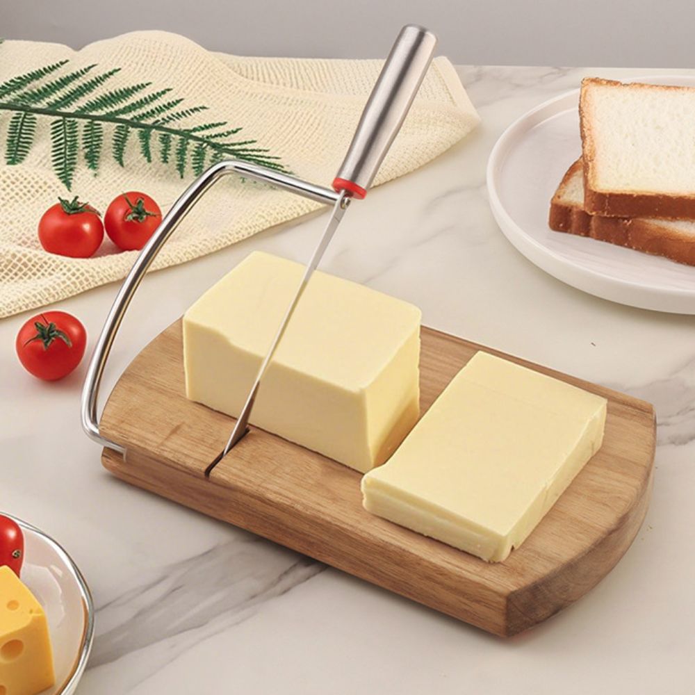 Household Manual Acacia Wood Cheese Slicer Stainless Steel Handle ...