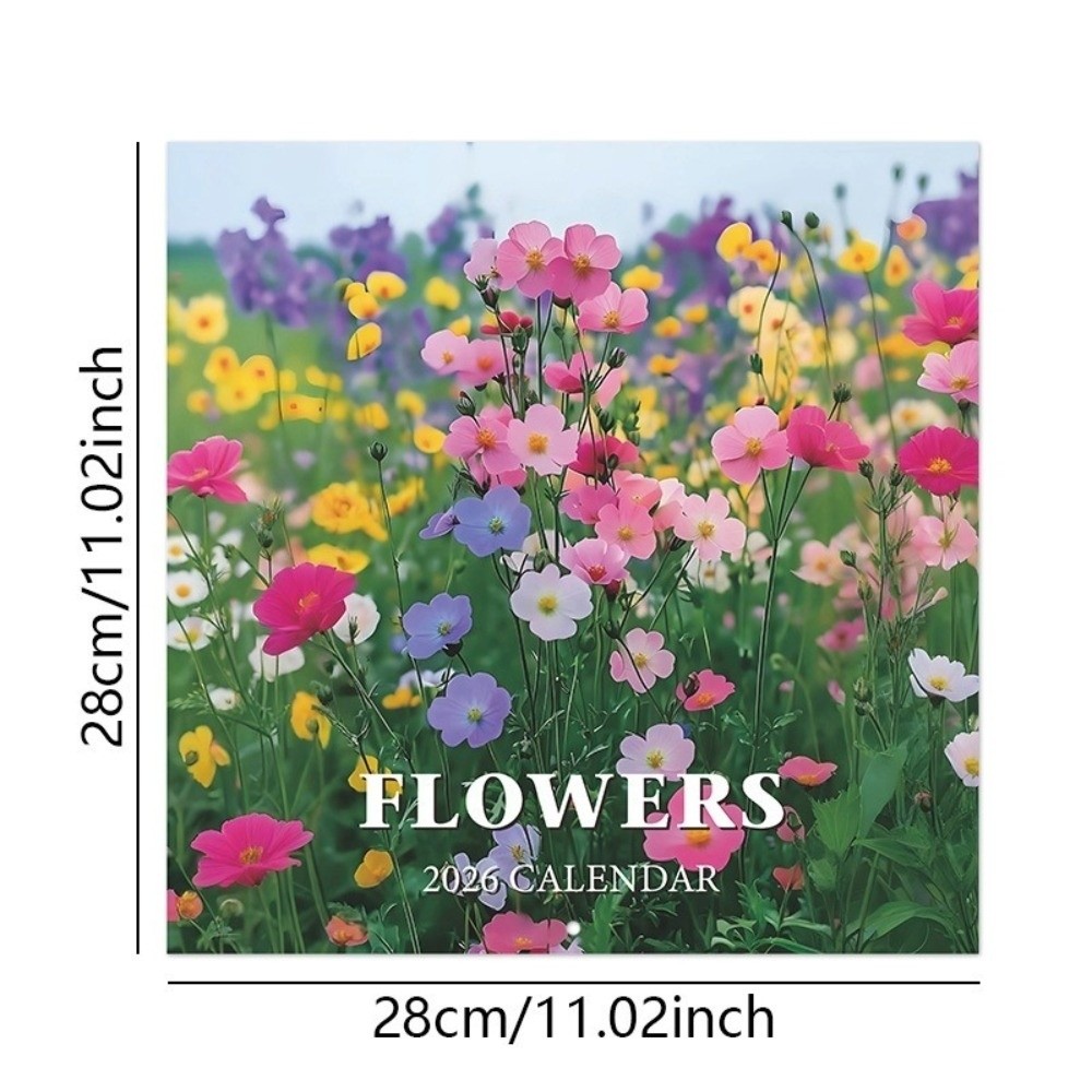 Aesthetic 12 Month Flowers Themed Wall Calendar Thick Paper Wall ...