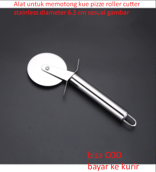 Alat untuk memotong kue pizze roller cutter stainless diameter 6.5 cm ...