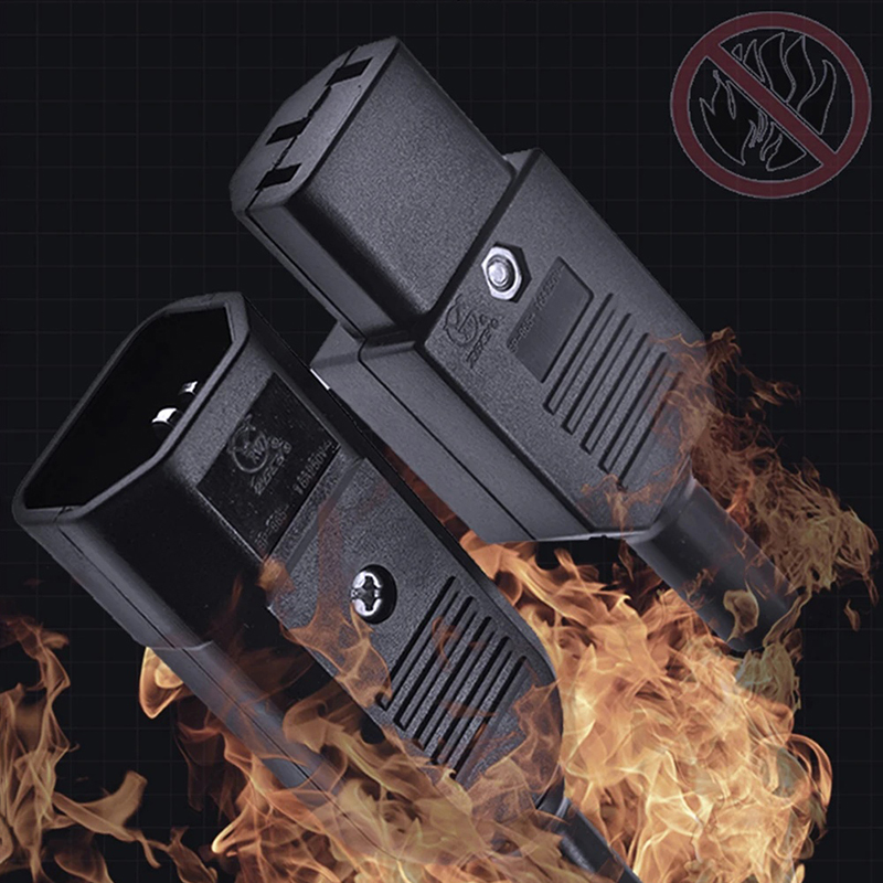 16A 250V Black IEC Straight Cable Plug Connector C13 C14 Female Male ...