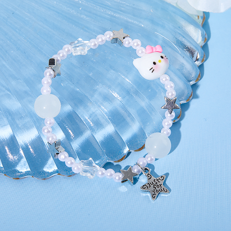 Sanrio Anime Hello Kitty Bead Bracelet My Melody Kawaii Cartoon Charm ...