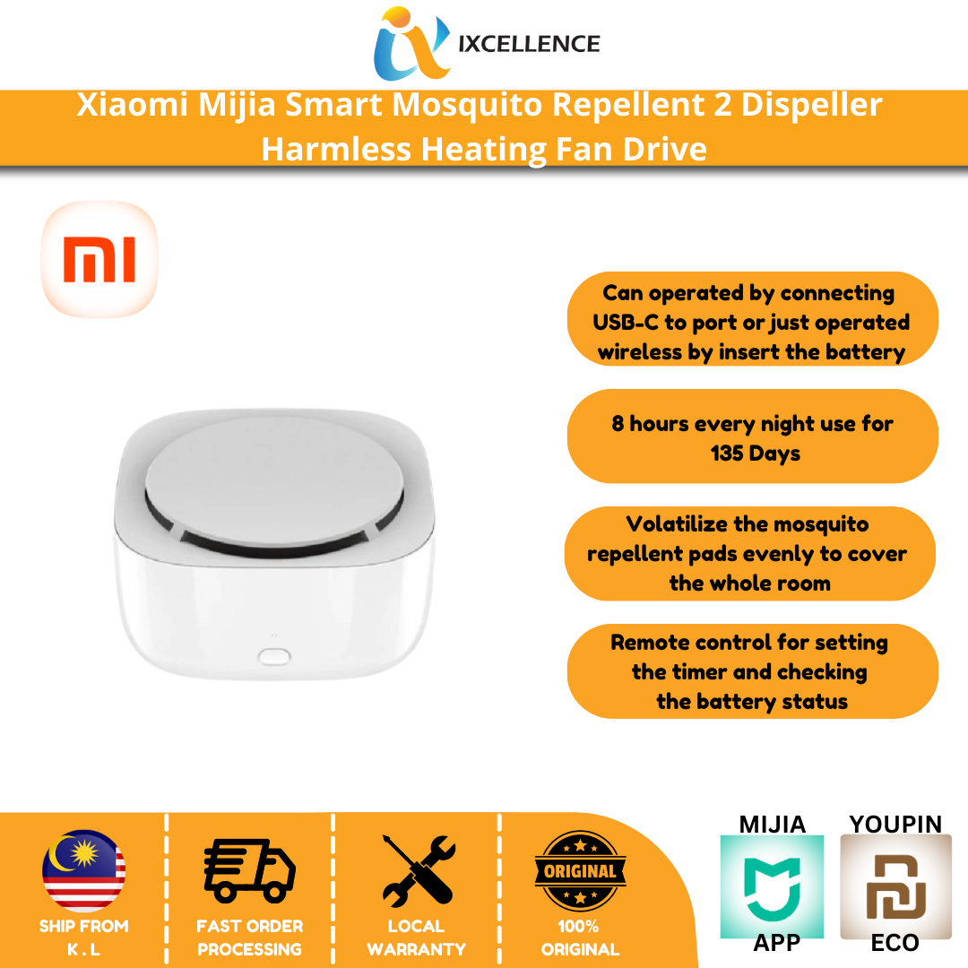 [IX] Xiaomi Mijia Smart Mosquito Repellent 2 Dispeller Harmless Heating ...