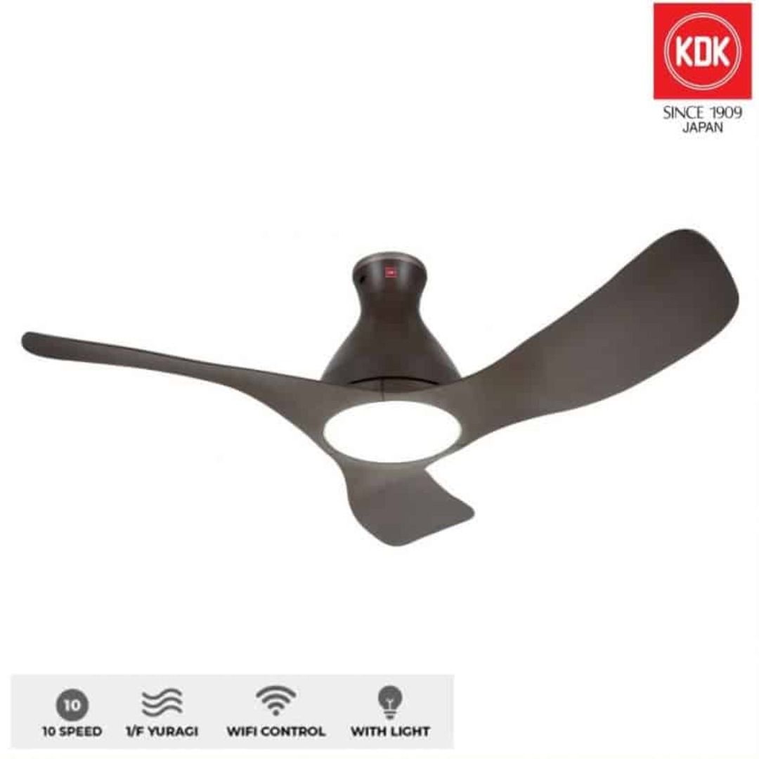 KDK Airy E48GP Ceiling Fan with LED Light And Remote Control 3 Blade 48 ...