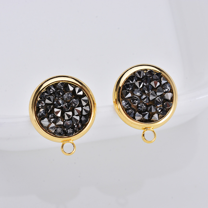 【Cheap】Street Shoot Round Bag Black Granular Zircon Earrings for Men ...