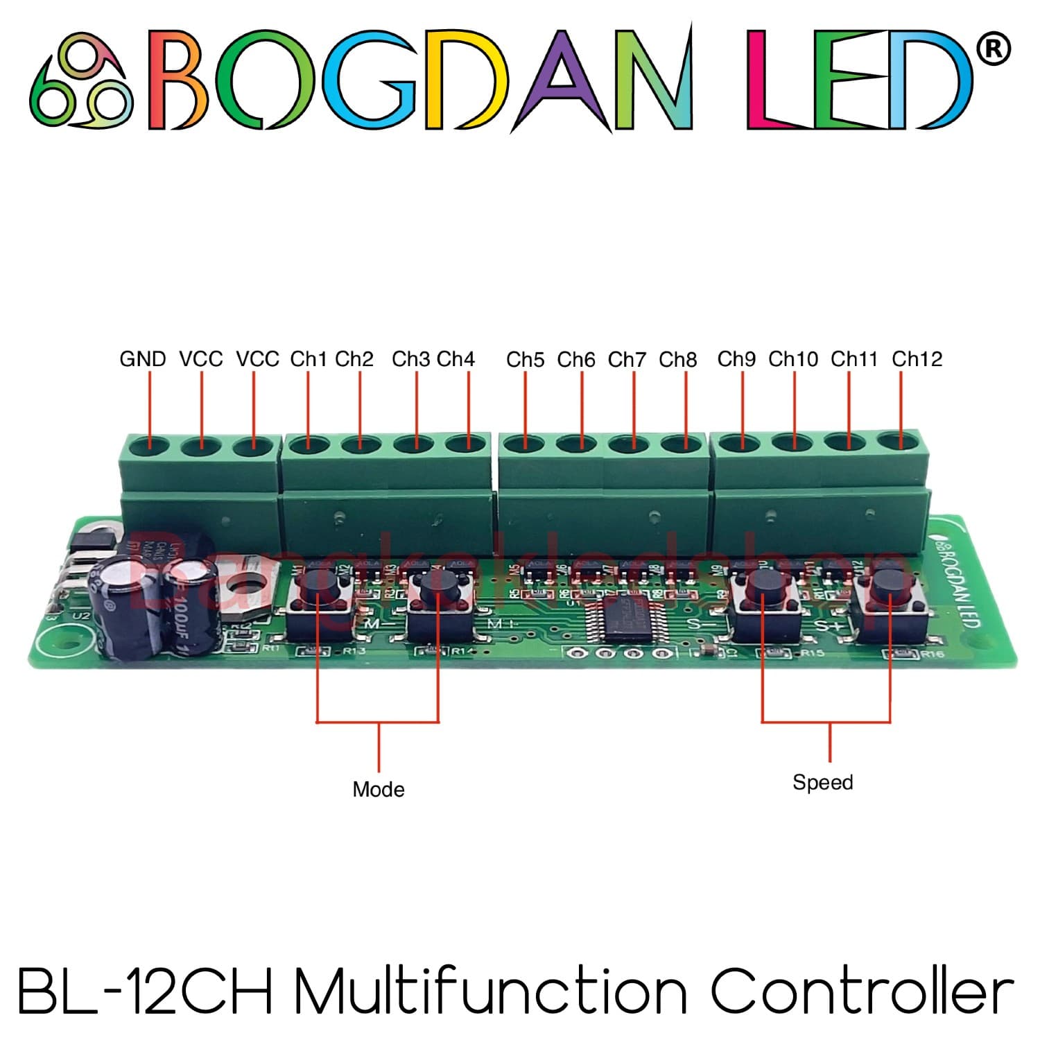 Multifunction Controller 4CH/8CH/12CH 5-24VDC 1Amp/CH วงจรไฟวิ่ง ปรับ ...
