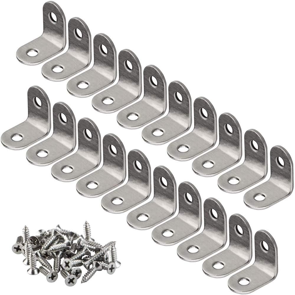 GS 20 PCS Stainless Steel L Bracket 90 Degree L Shaped Joint Right ...