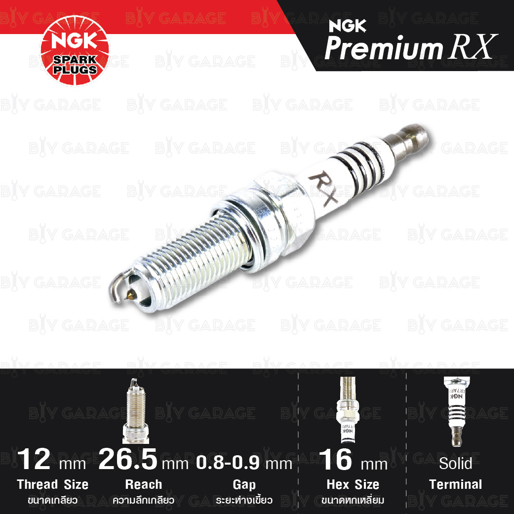 NGK หัวเทียน Premium RX ขั้ว Ruthenium LKR7ARX-P 4 หัว ใส่ Civic FB FC ...