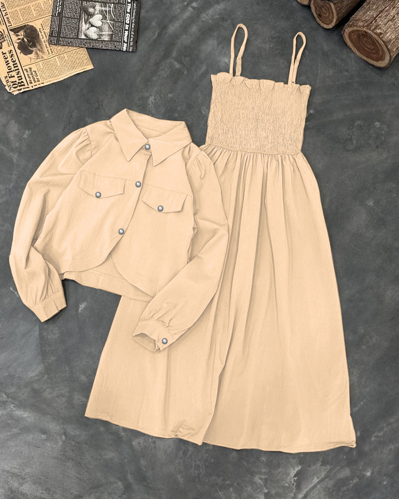 Eid Arrival | Kaaj Button Coati With Gazzer Romper Frock 2 Piece Dress ...