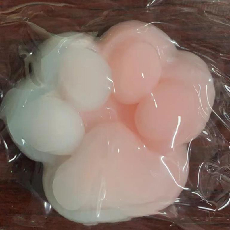 Cute TPR Gradient Taba Squishy Cat Paw Squeeze Toys Slow Rebound Stress ...