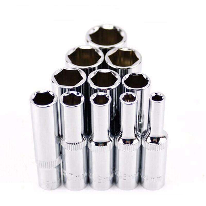 11 pcs 1/4 inch Drive Deep Socket Set CRV Hand Tools 6 Point Long ...