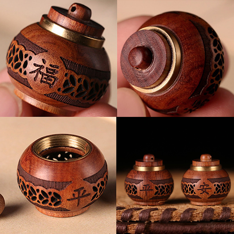 Wood Perfume Bottle Incense Expanding Mini Sandalwood Portable Sealed ...