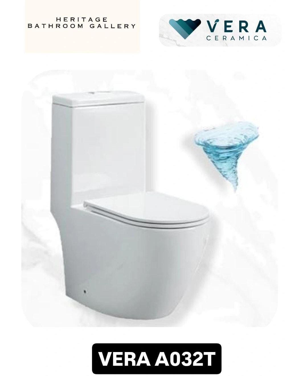 (READY STOCK) Vera A032T One-Piece Toilet Bowl (TORNADO FLUSH) | Lazada ...