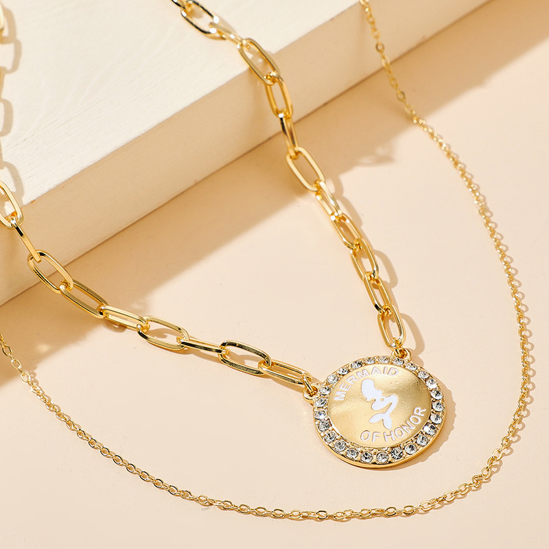 Personality Exaggerated Punk Style Necklace Pearl Circle Thick Chain ...