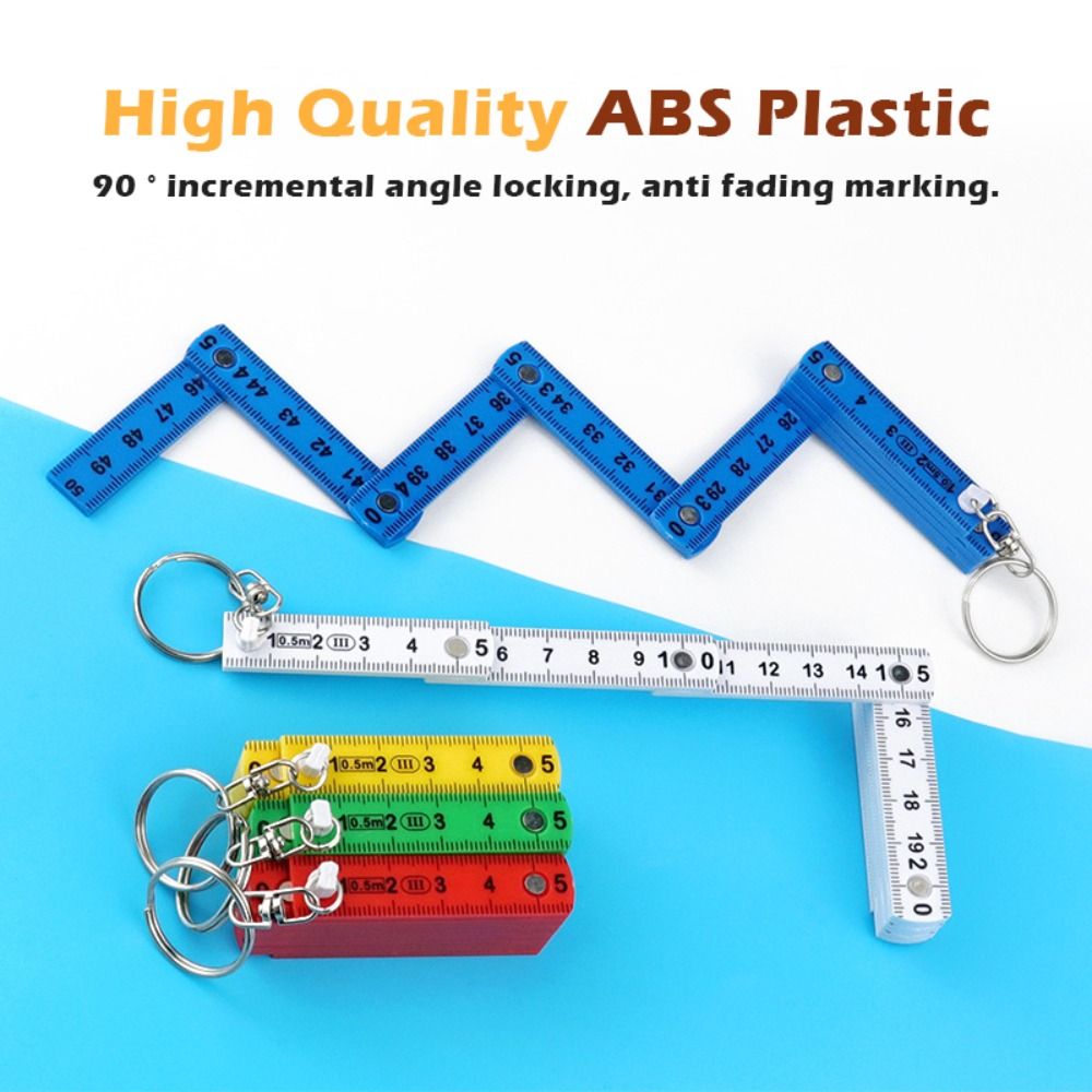 Multi Functional 0.5m 10-Fold Folding Ruler with Keychain Double-sided ...