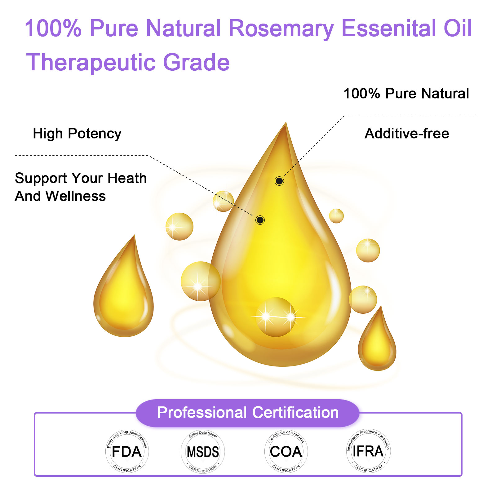 【Qitian MALL】Therapeutic Grade Rosemary Essential Oil Pure Hair Grow ...