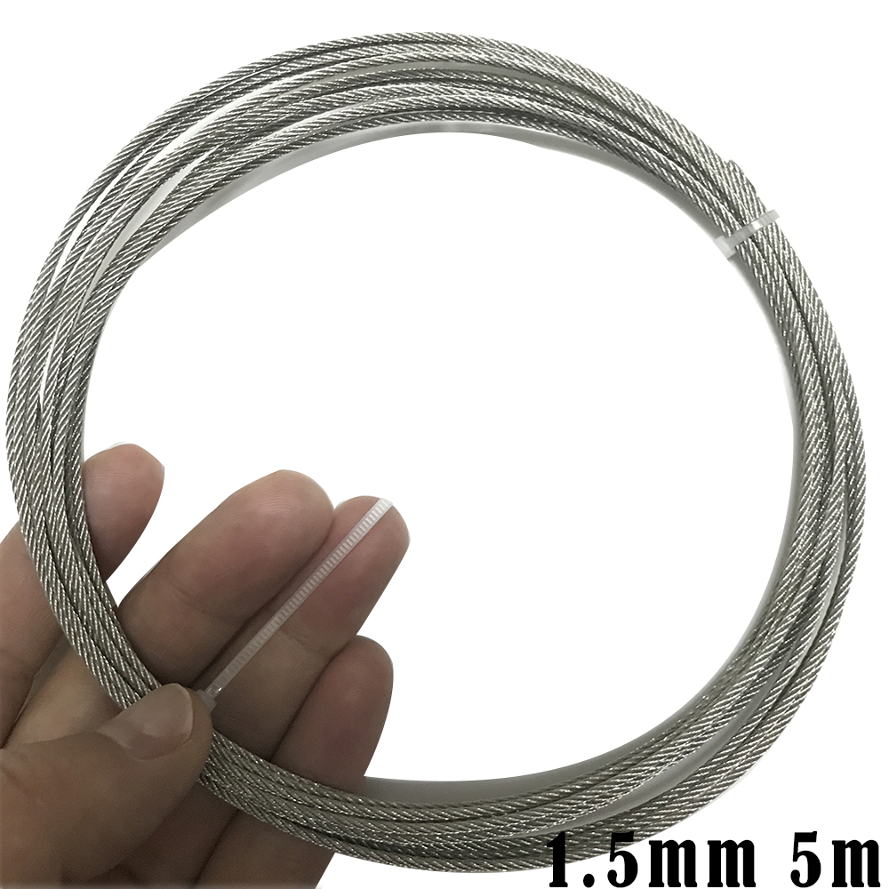 stainless Steel Rope Lifting Cable 5M Structure 0.8mm,1mm 1.5mm 2.5mm 3mm Diameter DIY Wire Rope ...
