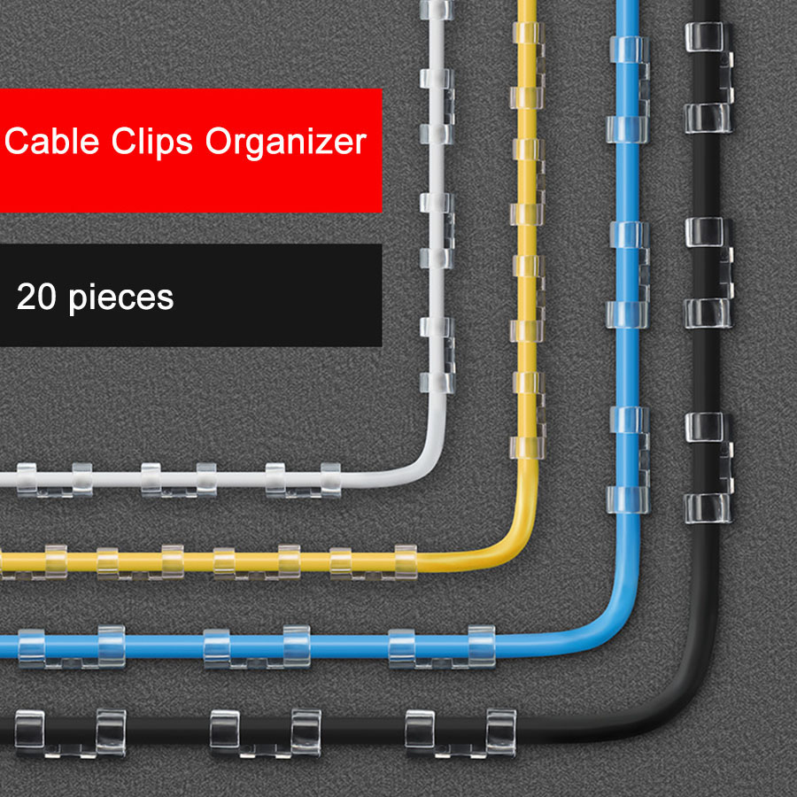 20pcs Organizer Cable Clips Manager Fixed Wire Holder Plastic Clamps ...