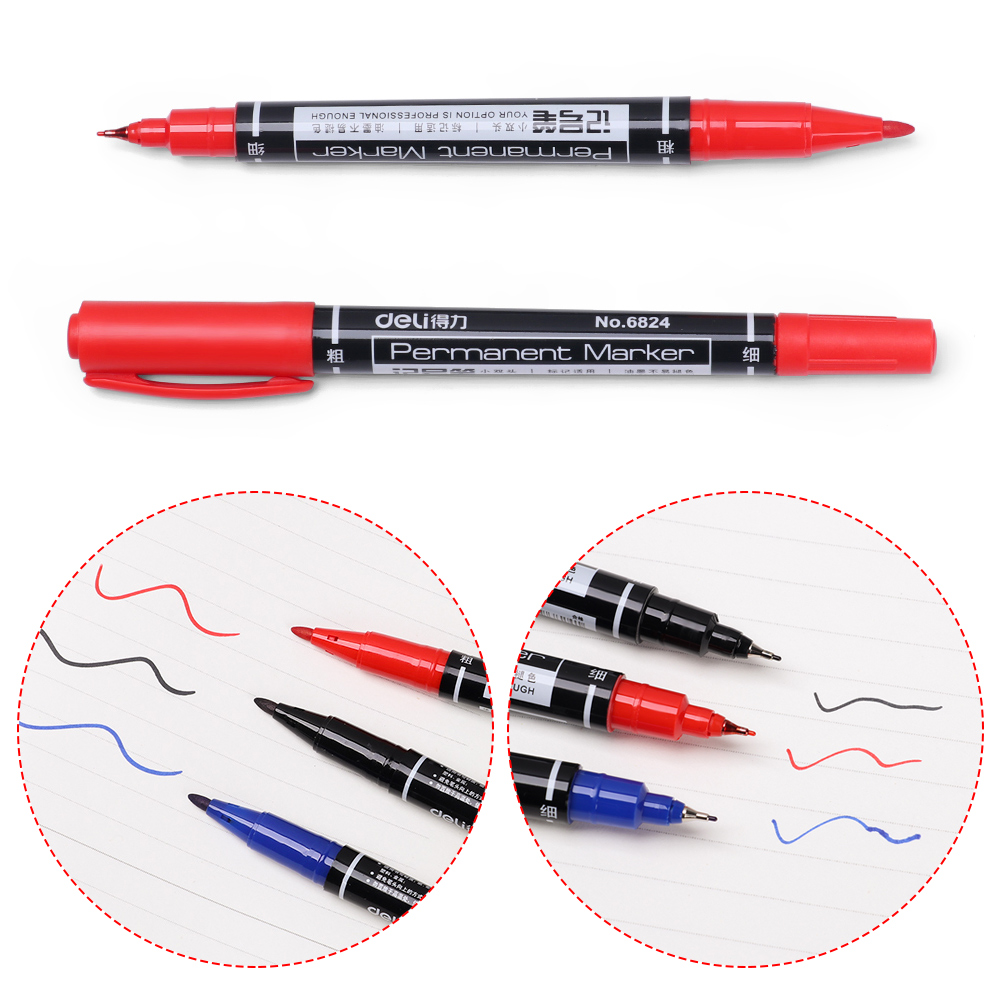 【CyberMart123】1PC Colored Twin Tip Pen Dry Permanent Marker Paint Point ...