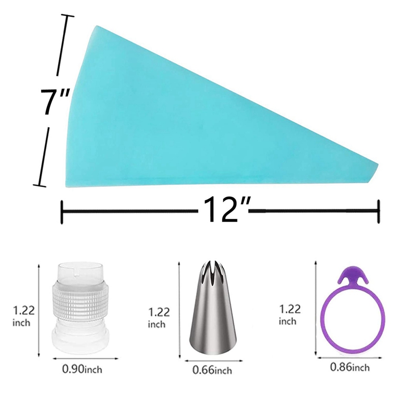 12Pc Cake Decorating Supplies Piping Bag and Tips DIY Decorating Set ...