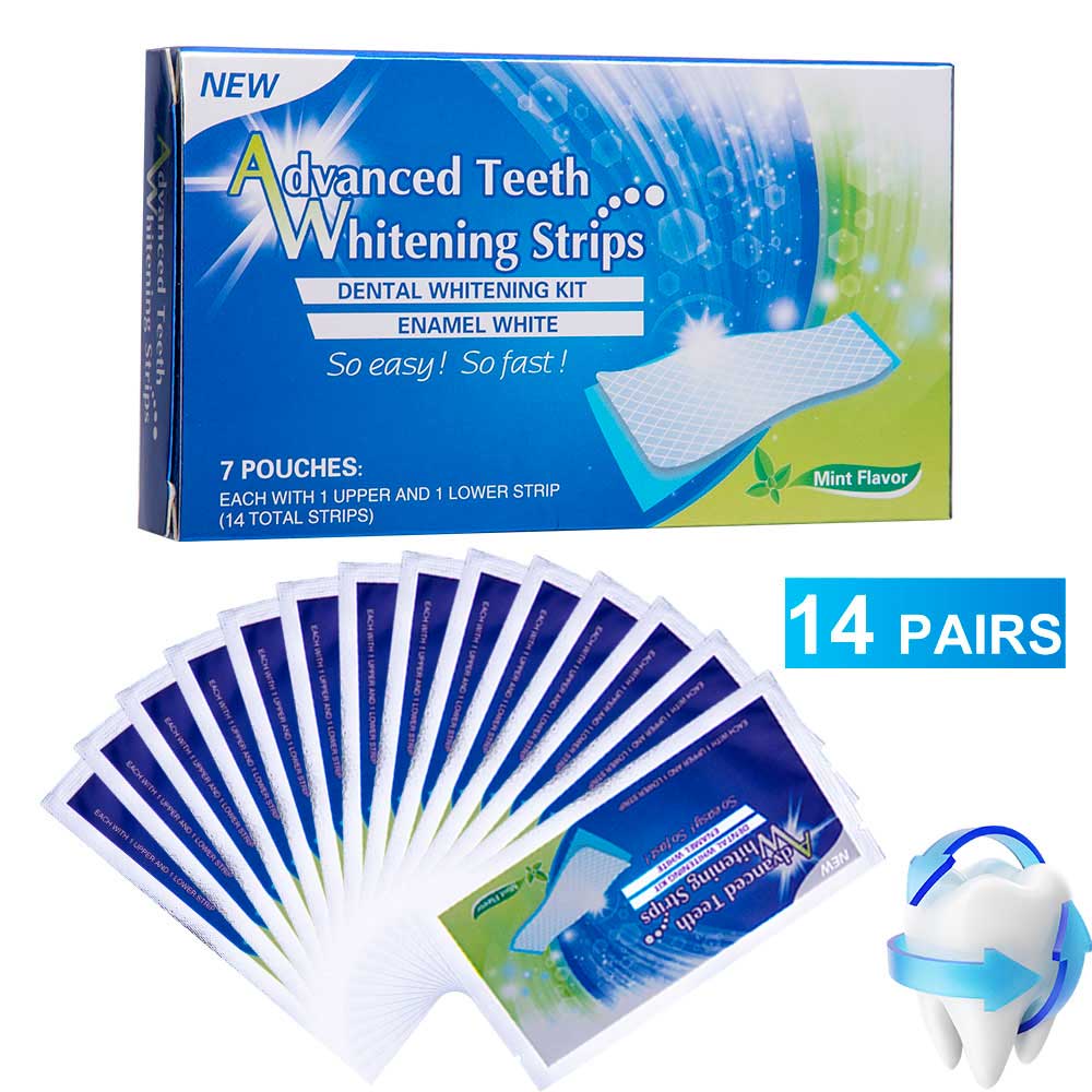 【New design】28Pcs/14Pairs White Gel Teeth Strips Oral Hygiene Care Kit ...