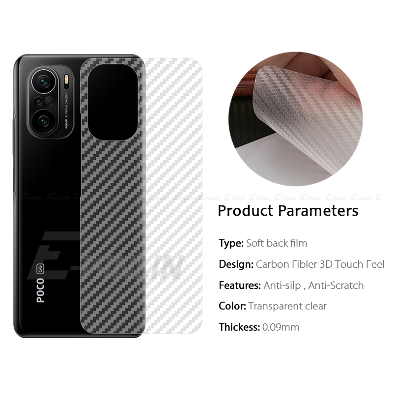 Soft 3D Carbon Fiber Back Cover Film For XiaoMi POCO F5 M6 M5 M5s X5 X4 ...