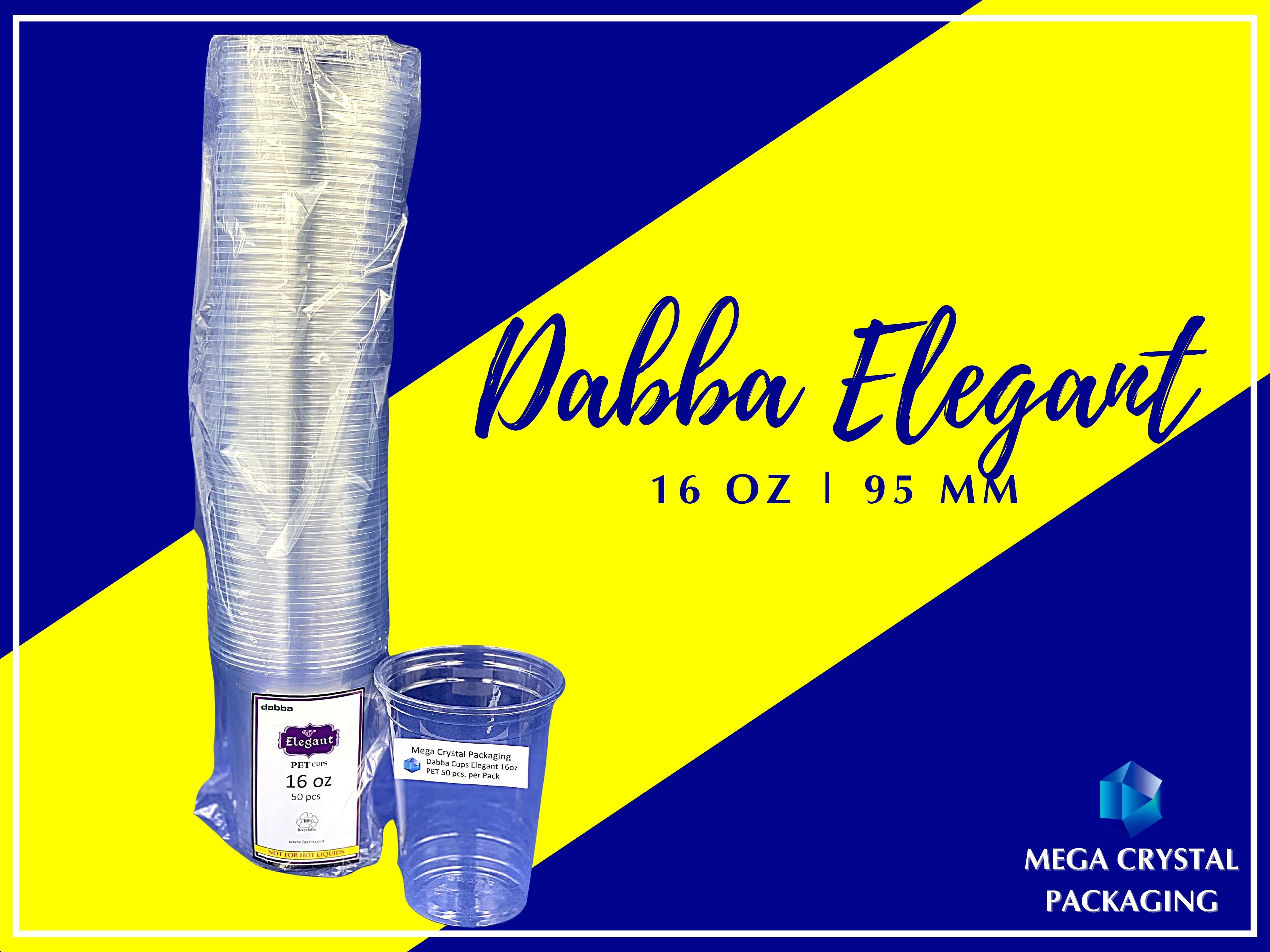 [ 50/70 Pcs. ] Dabba Elegant PET Cups 12 oz / 16 oz / 22 oz. with or ...