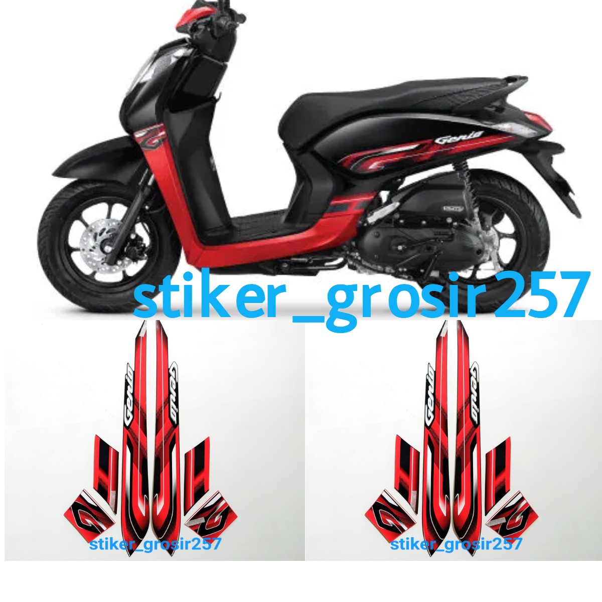 STIKER STRIPING LIS BODY HONDA GENIO ALL NEW CBS 110 2022 WARNA HITAM ...