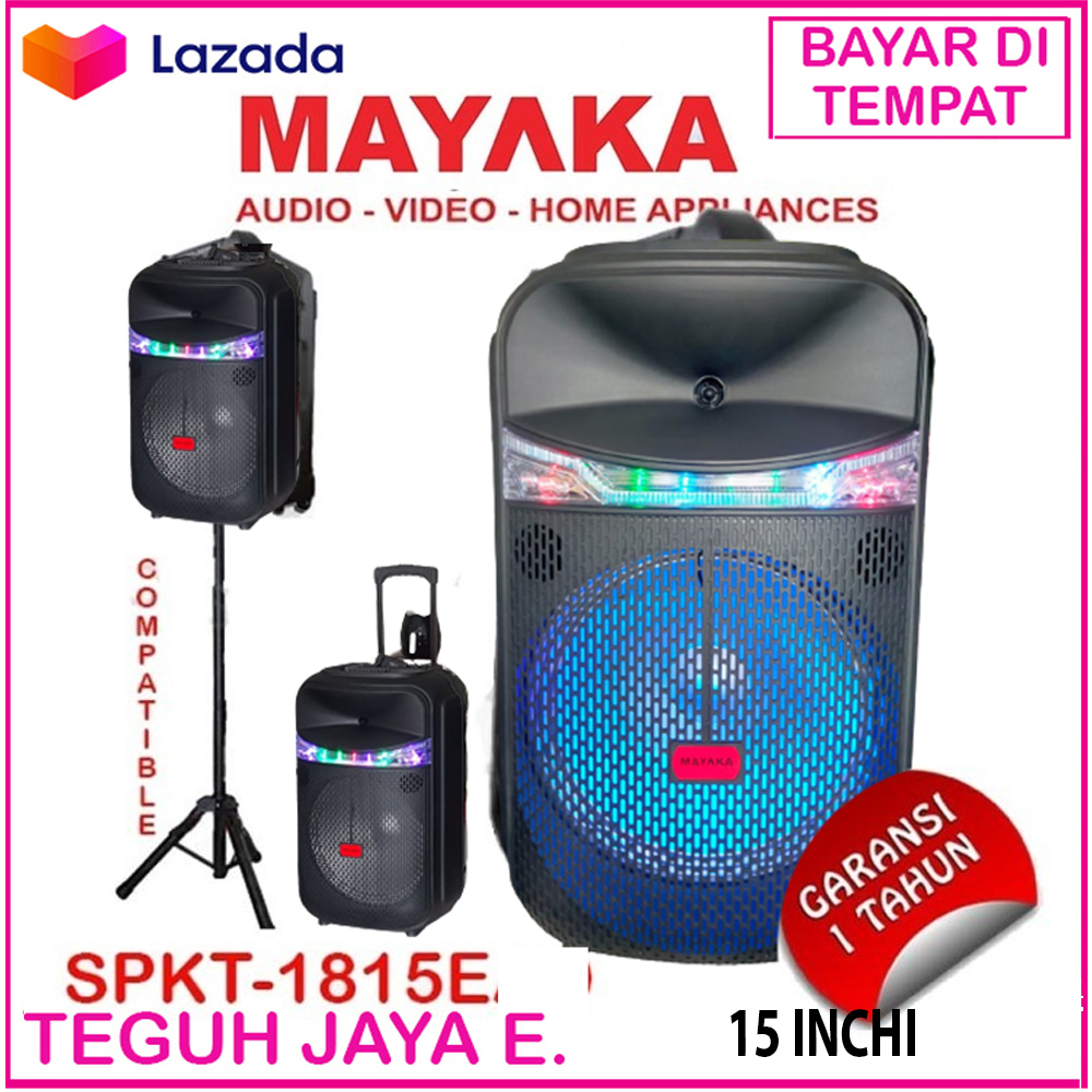 Mayaka Speaker Aktif Trolley Karaoke Portable 18 Inch SPKT-1815EAD USB | Lazada Indonesia